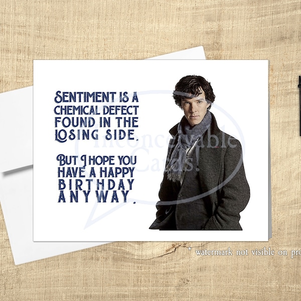 Sherlock Holmes Birthday Card - Etsy