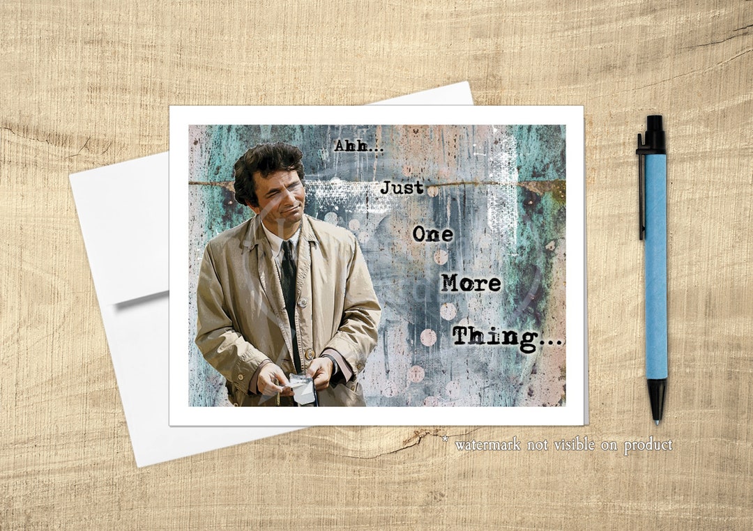 Columbo - Color Background Funny Birthday Card, TV Detective Card ...