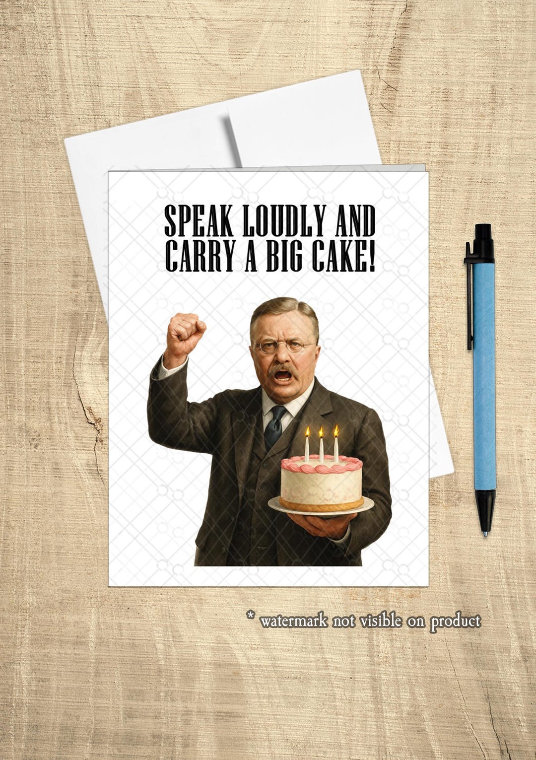 Funny Big Cake Energy – Theodore Roosevelt Birthday Card - Etsy