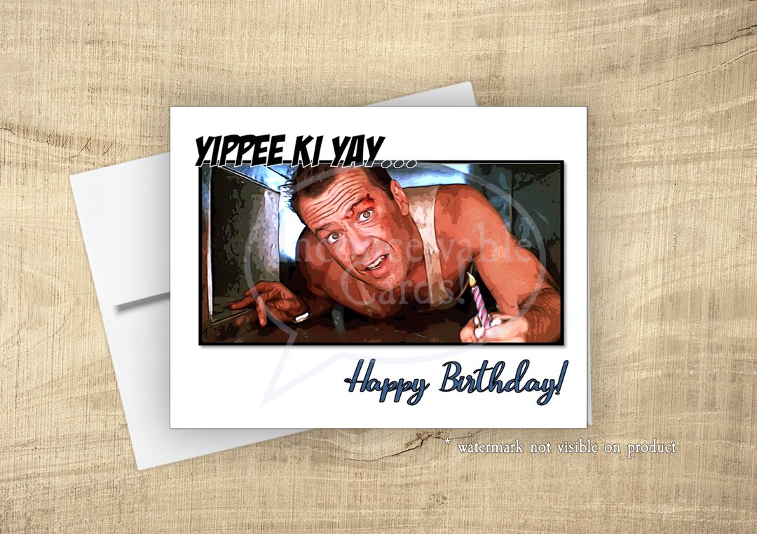 Funny "yippee Kai Yay" Birthday Card, 1980s Action Movies, Pop Culture ...