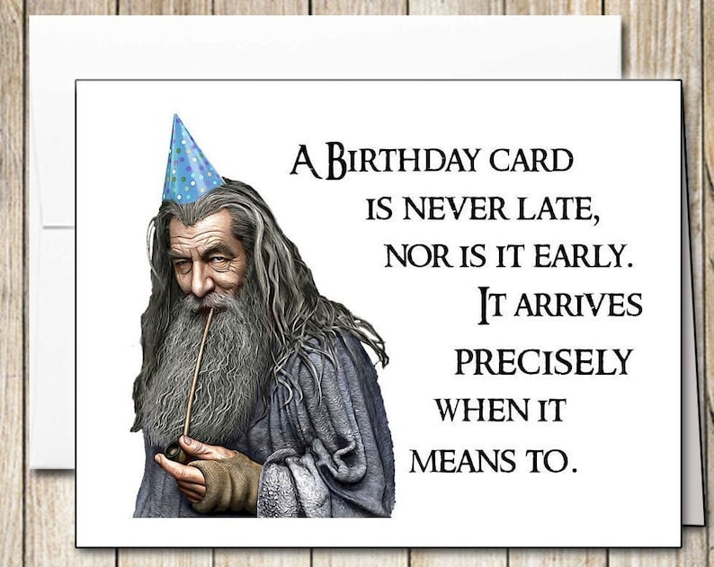 Wizard and Hobbits Belated or on Time Birthday Card | Etsy