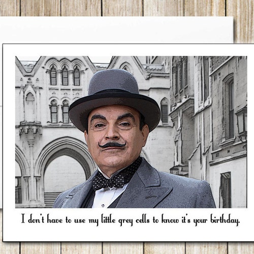 Detective Birthday Poirot Handmade Birthday Cards | Etsy