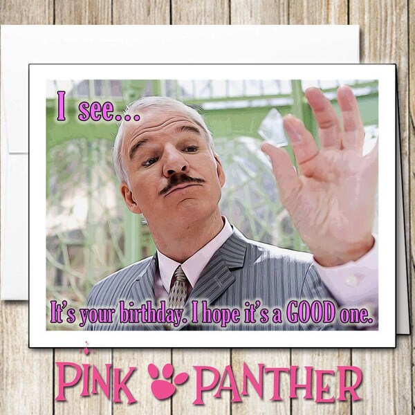 Pink Panther Birthday Card - Etsy