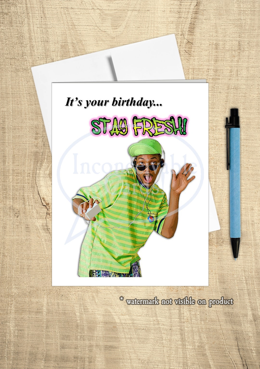 Funny - Fresh Prince "stay Fresh!" Birthday Card, Happy Birthday, 90s ...