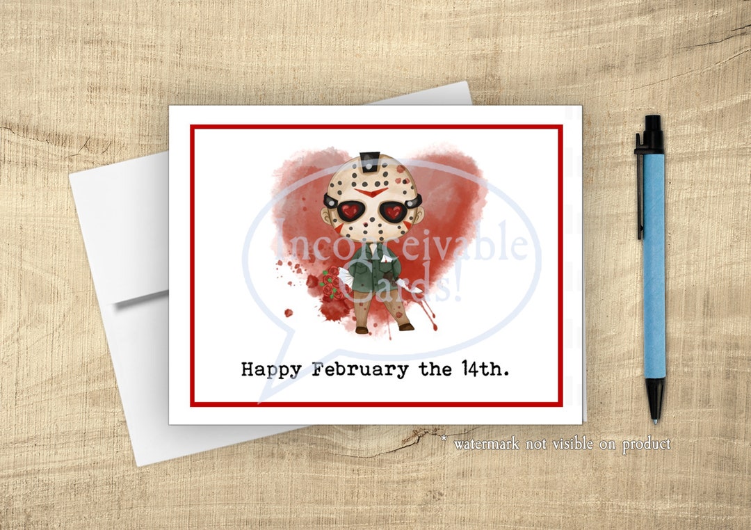 Funny Horror Valentine's Day Card, Jason Voorhees Love - Etsy