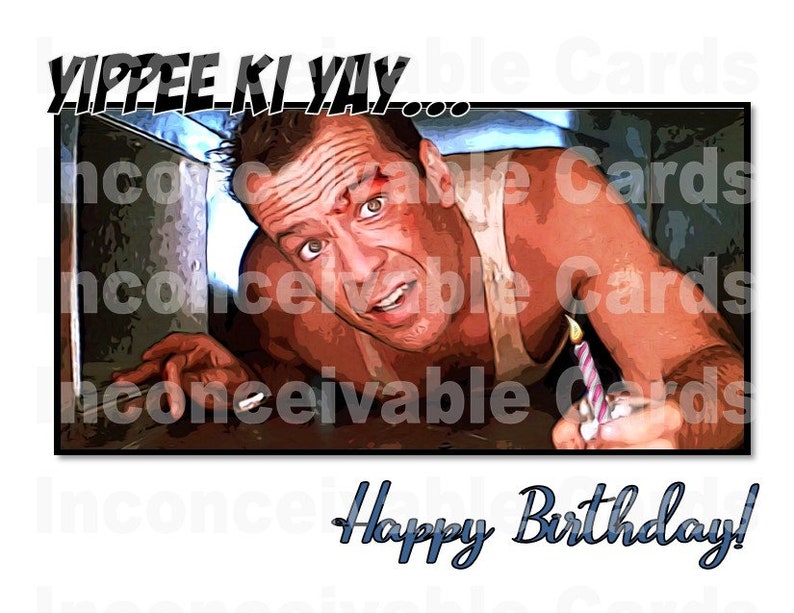 Funny Yippee Kai Yay Birthday Card 1980s Action Movies Pop - Etsy