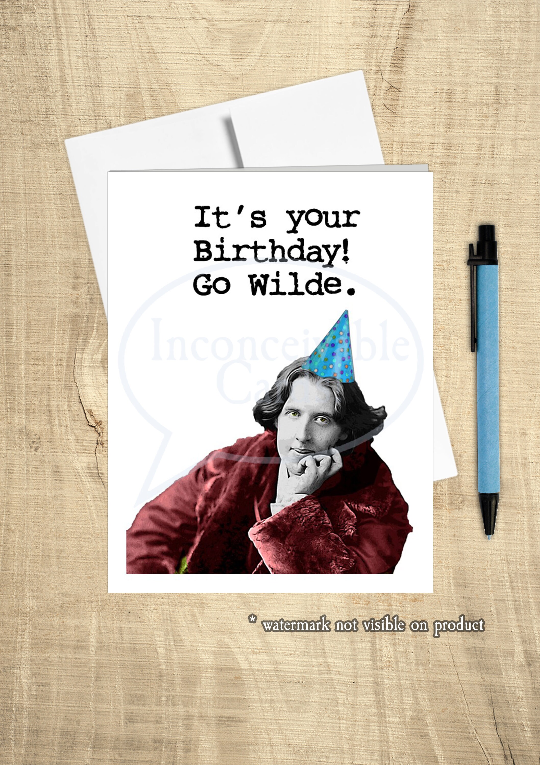 Oscar Wilde Birthday Card - "go Wilde!" - Etsy