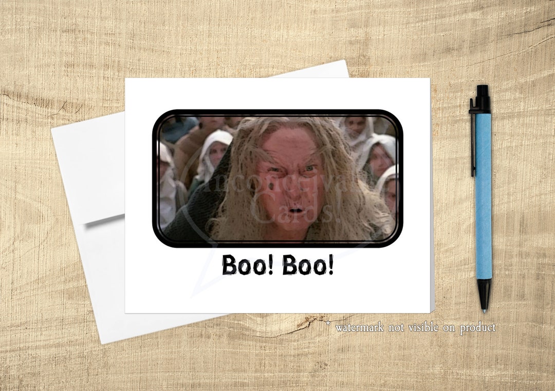 Funny Old Hag "boo! Boo!" Funny Card, Just Thinking of You, Hang in ...