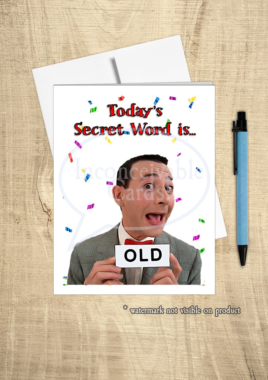 Pee Wee's Secret Word, Playhouse Birthday Card, Funny Birthday Card ...