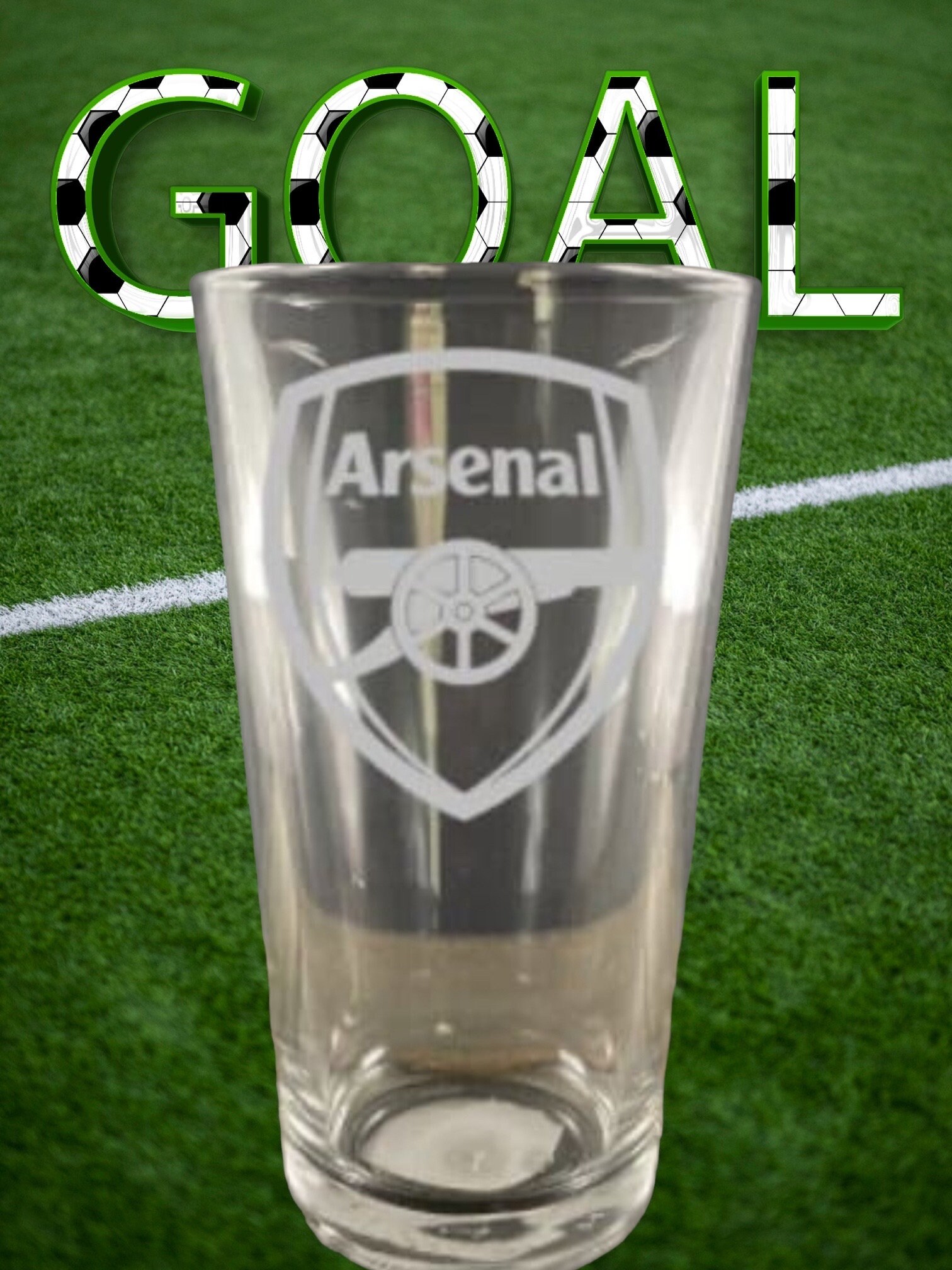 Arsenal F.C. Inspired Etched Pint Glass, Soccer, Sports, Soccer Fan ...
