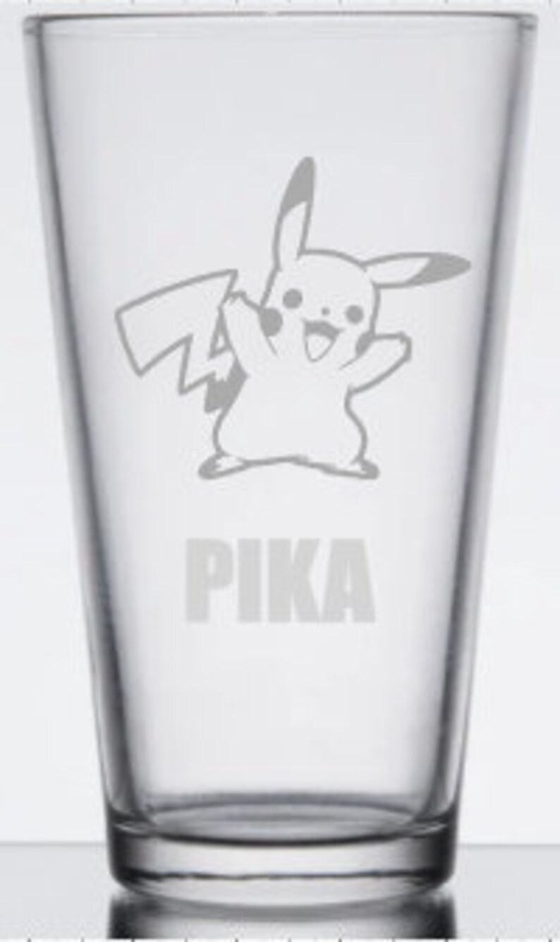 Pikachu Custom Glass Etched Pokemon Pika Pint Glass Gift - Etsy