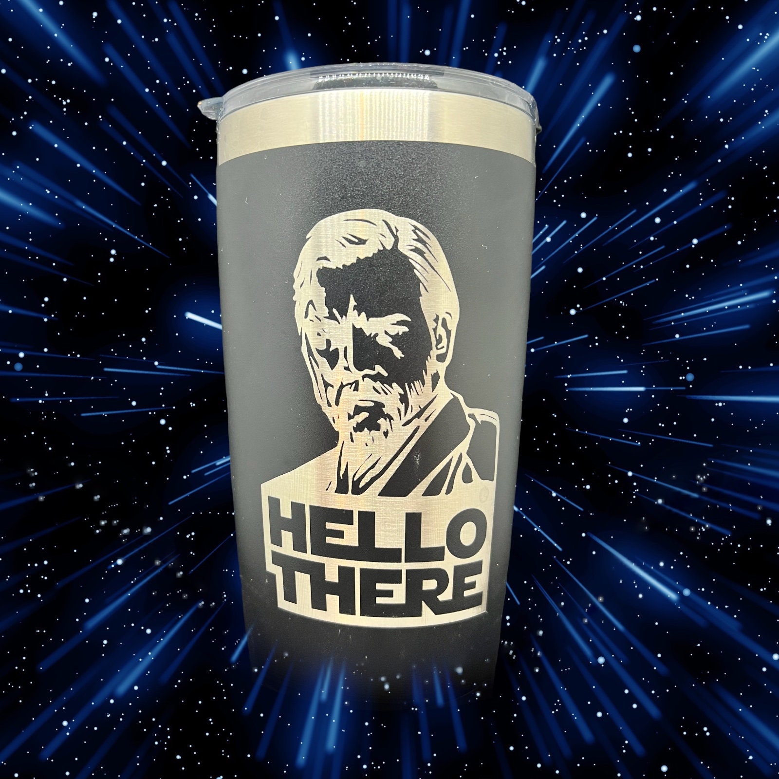 Obi Wan, Hello There, Laser Engraved 20oz Tumbler, Space Hero, Jedi ...