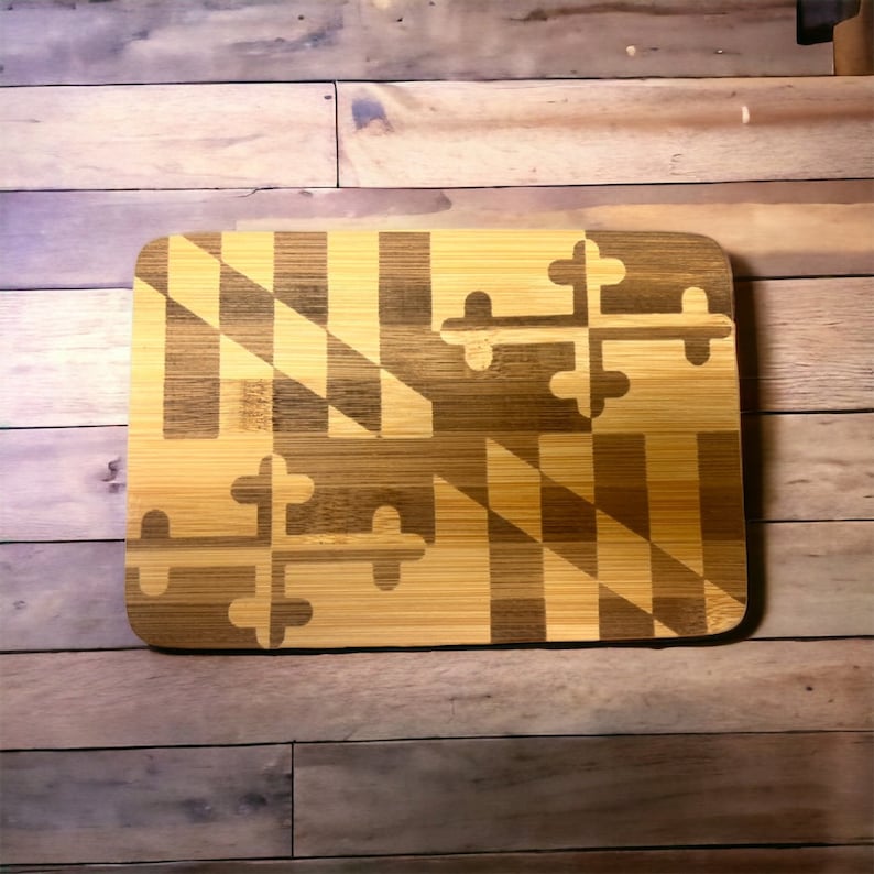 Maryland State Flag Cutting Board, Charcuterie Board Serving Tray. - Etsy
