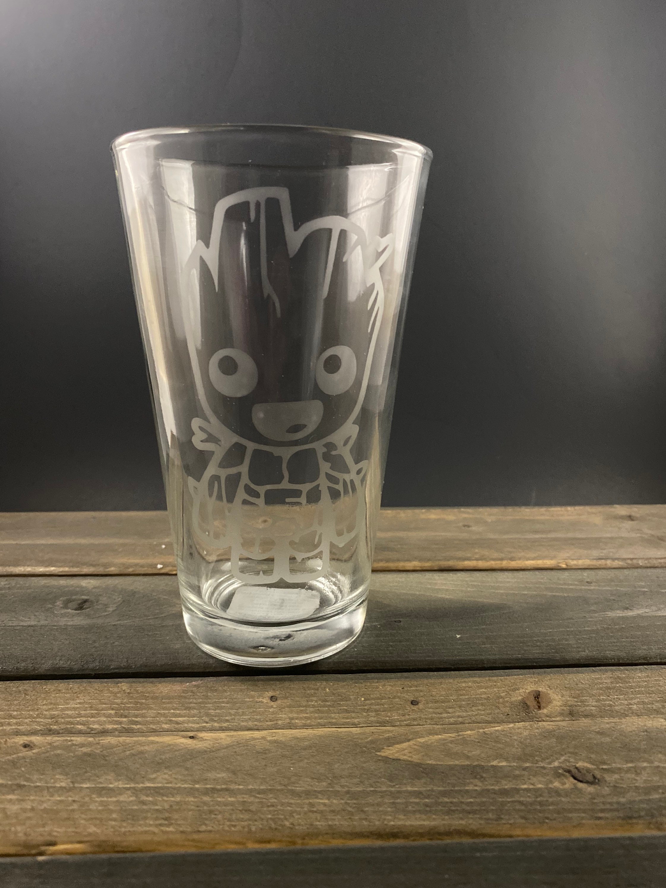 Baby Groot, Custom Etched Pint Glass, Marvel, Comic, I Am Groot ...
