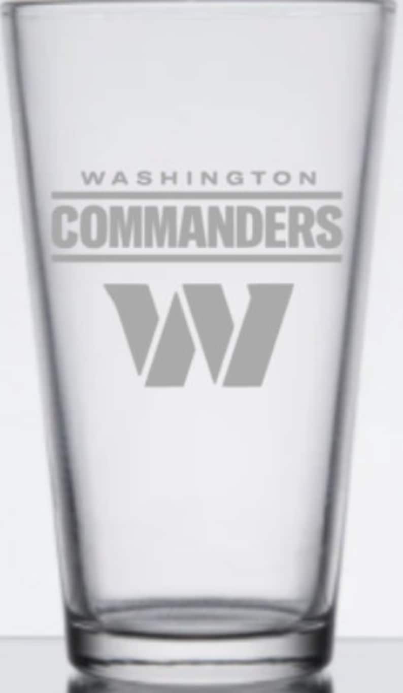 Washington Commanders Inspired Hand Etched Drinkware, Glassware, Pint ...