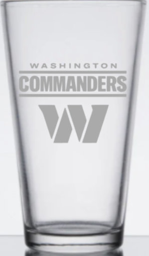 Washington Commanders Inspired Hand Etched Drinkware, Glassware, Pint ...