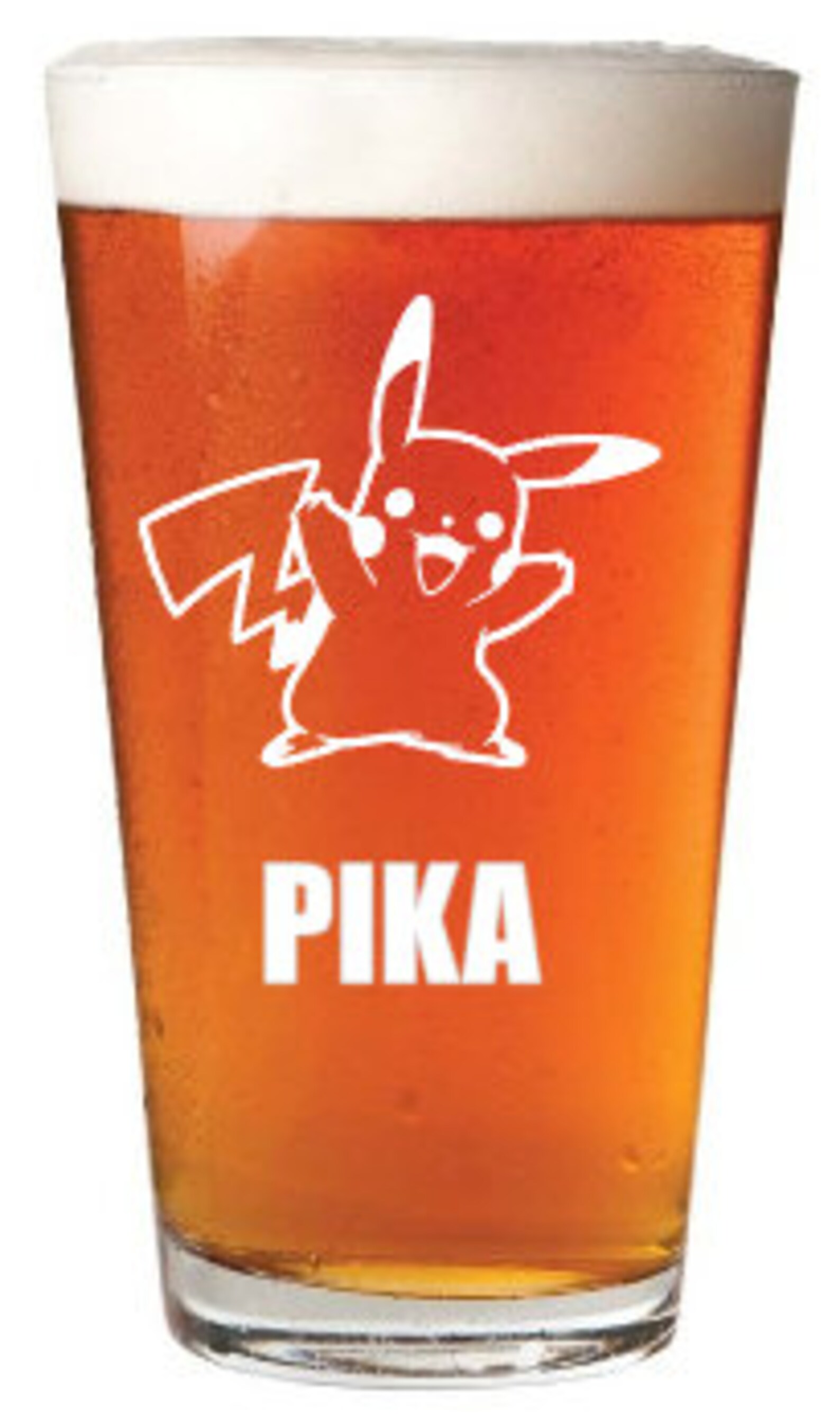 Pikachu Custom Glass Etched Pokemon Pika Pint Glass Gift - Etsy