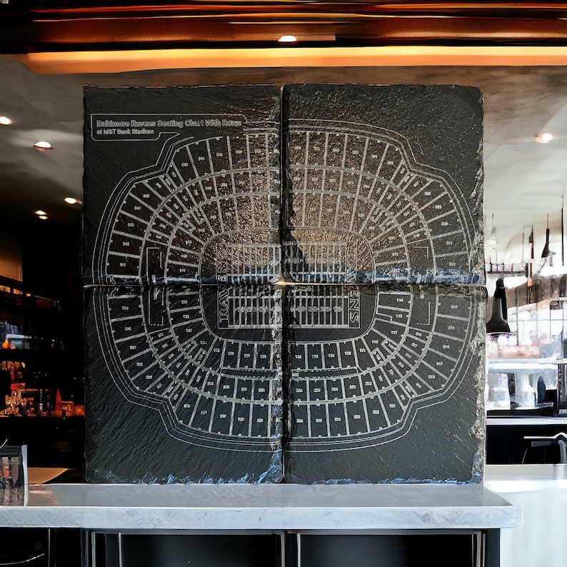 Baltimore Football, M&T Bank Stadium Custom Laser Etched Slate Coaster ...