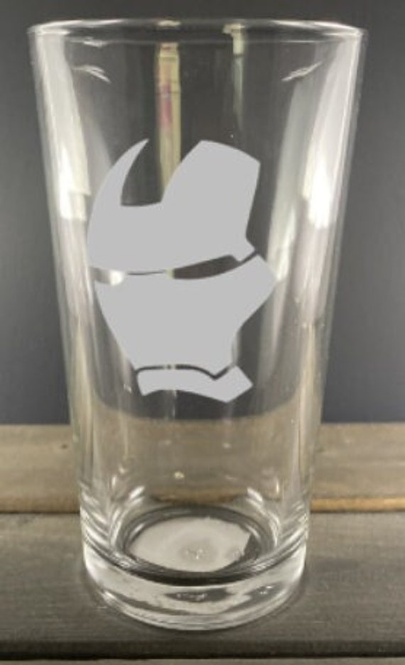 Iron Man Glass Etched Avengers Tony Stark Marvel | Etsy
