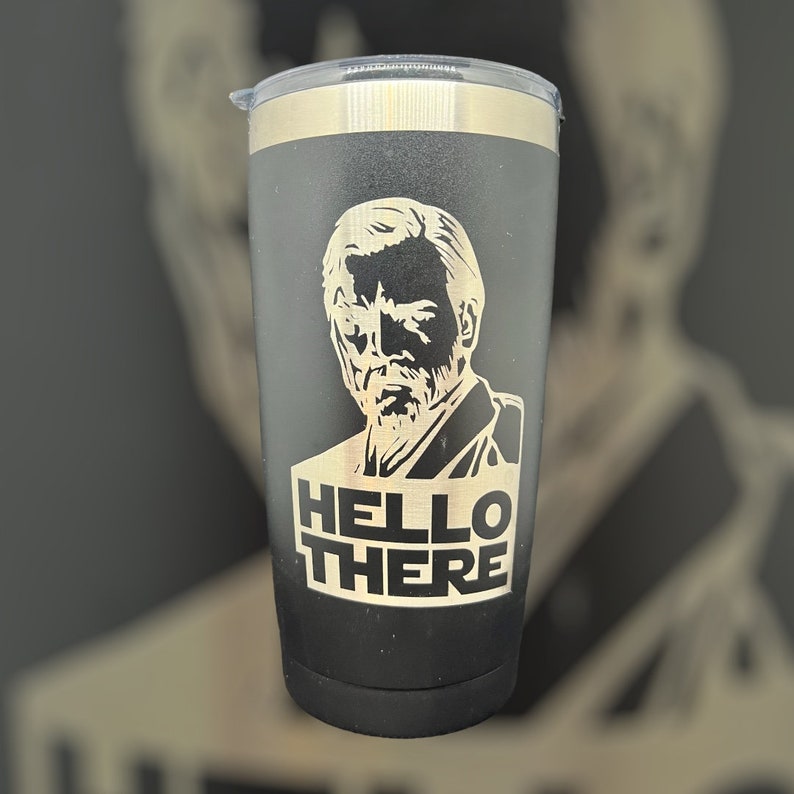 Obi Wan, Hello There, Laser Engraved 20oz Tumbler, Space Hero, Jedi ...