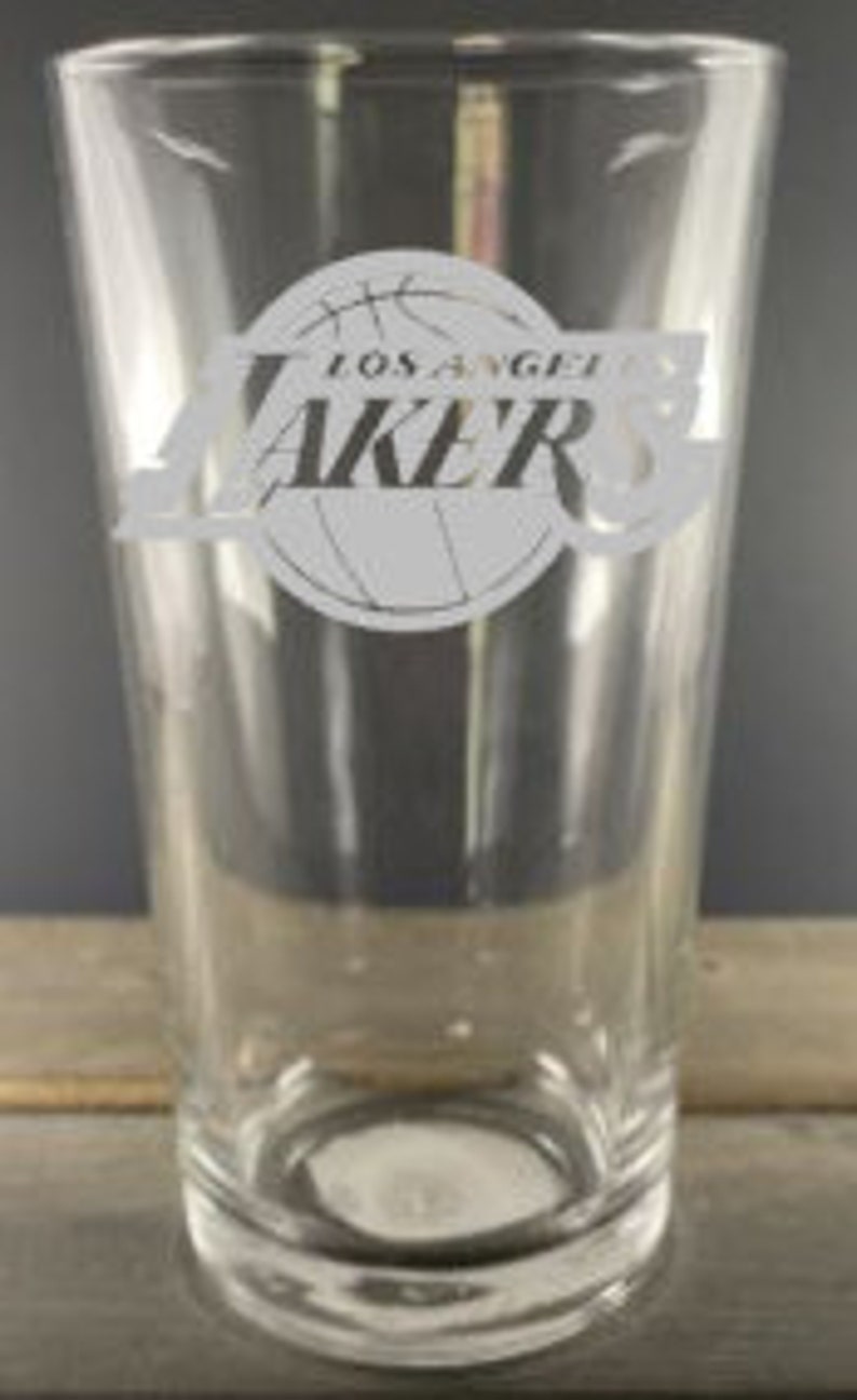 Los Angeles Lakers Inspired Glass Etched Pint Glass, Basketball, NBA, Lakers, Custom Gift - Etsy