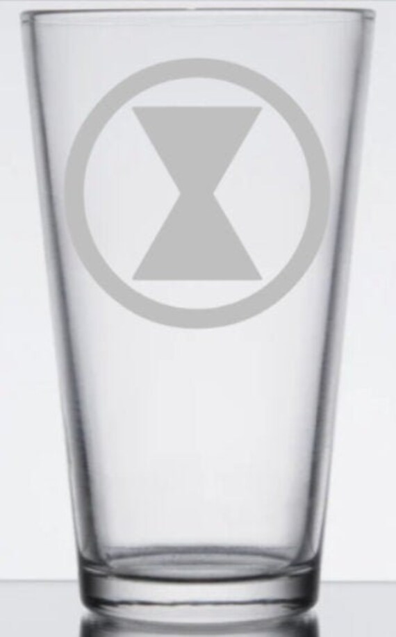 Black Widow Inspired Etched Pint Glass Marvel Avengers - Etsy