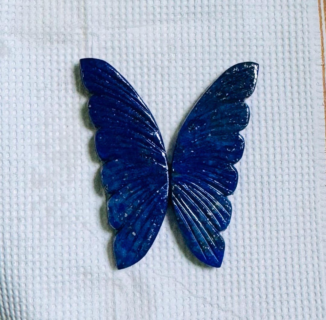 Lapis Lazuli Natural Denim Lapis Lazuli Hand Carved Butterfly Wings ...