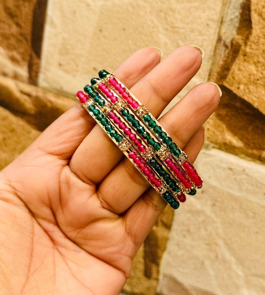 Traditional Gold Plated Antique Multi Bangle Set/set of 4/handcrafted ...