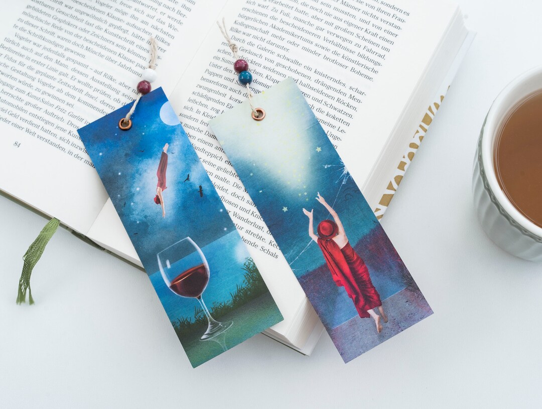Special Bookmarks in a Set of 2 Blue, Handmade, Small Christmas Gift ...