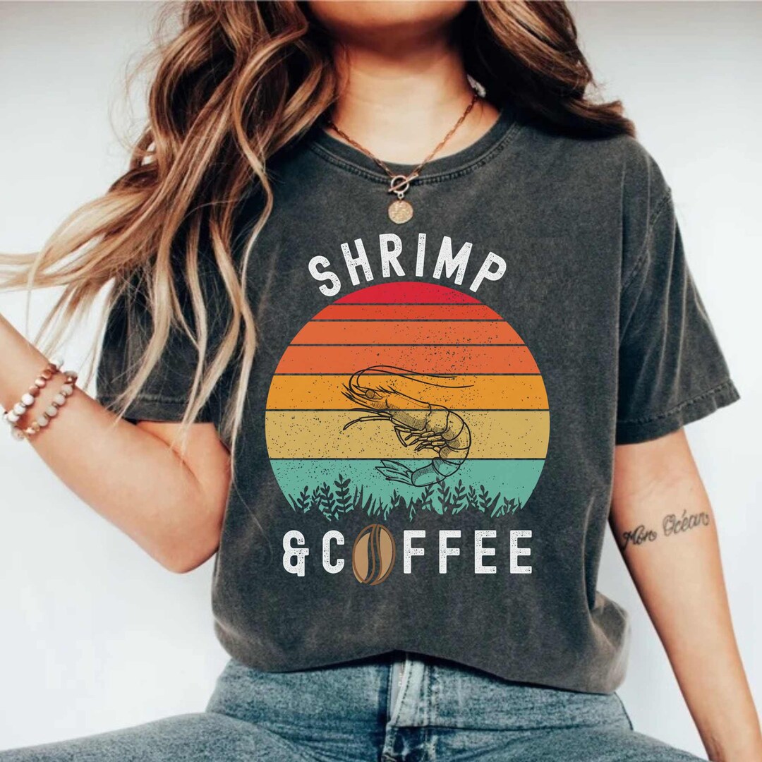 Shrimp Mom Shirt, Shrimp Owner Gift, Shrimp and Coffee Shirt, Pet ...