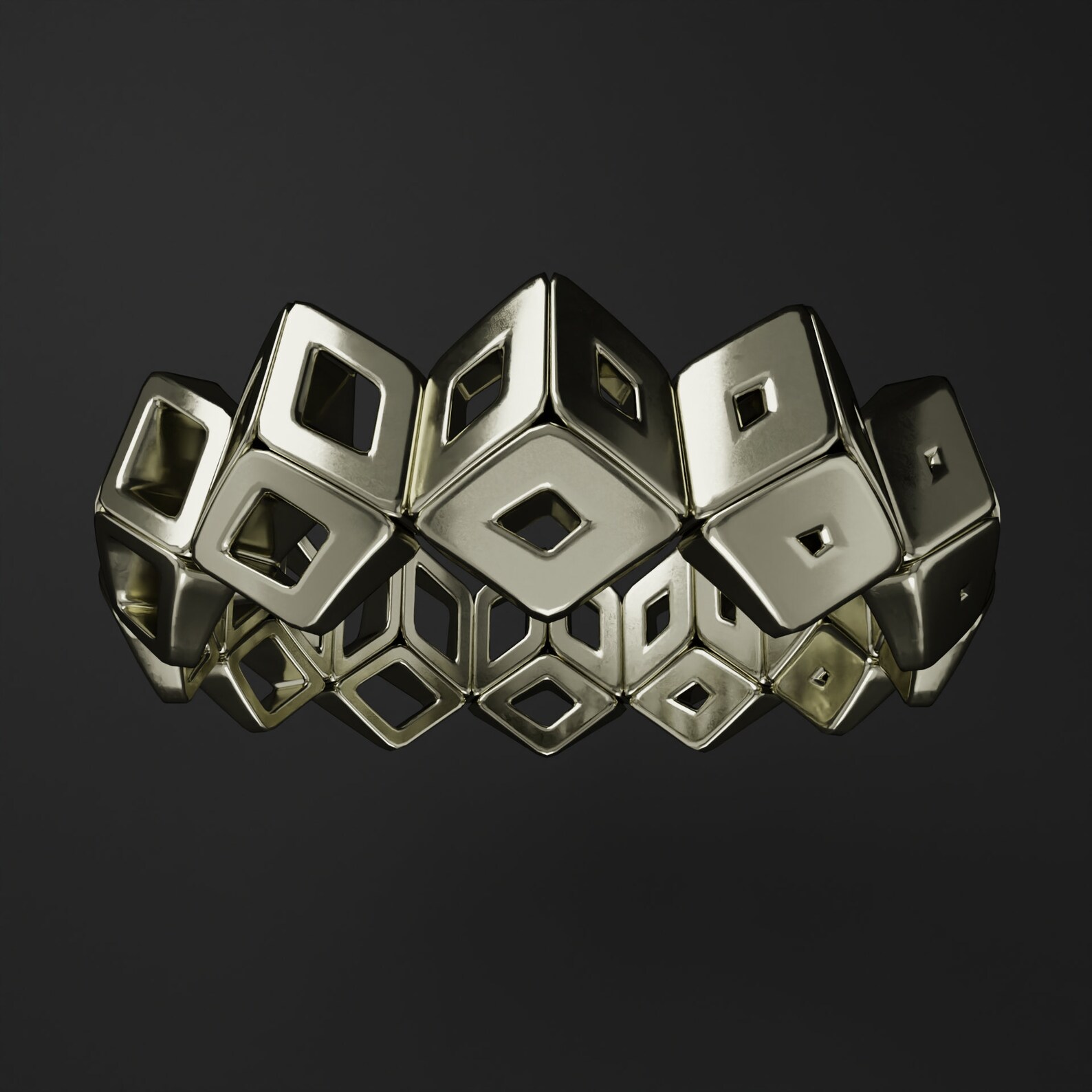 Parametric Cube Geometric Stack Band Ring - Etsy