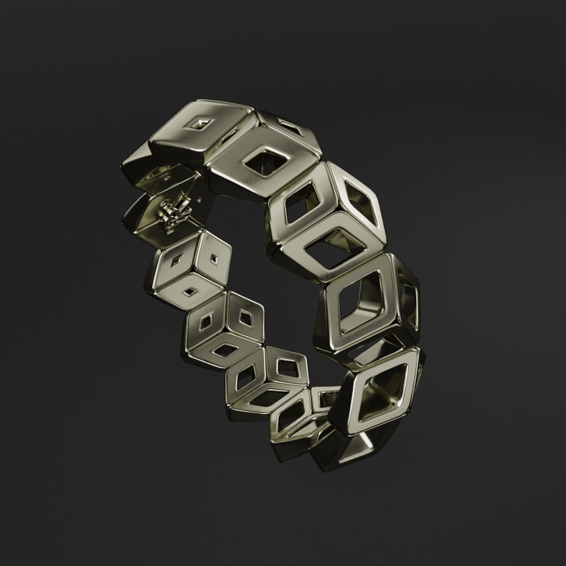 Parametric Cube Geometric Stack Band Ring - Etsy