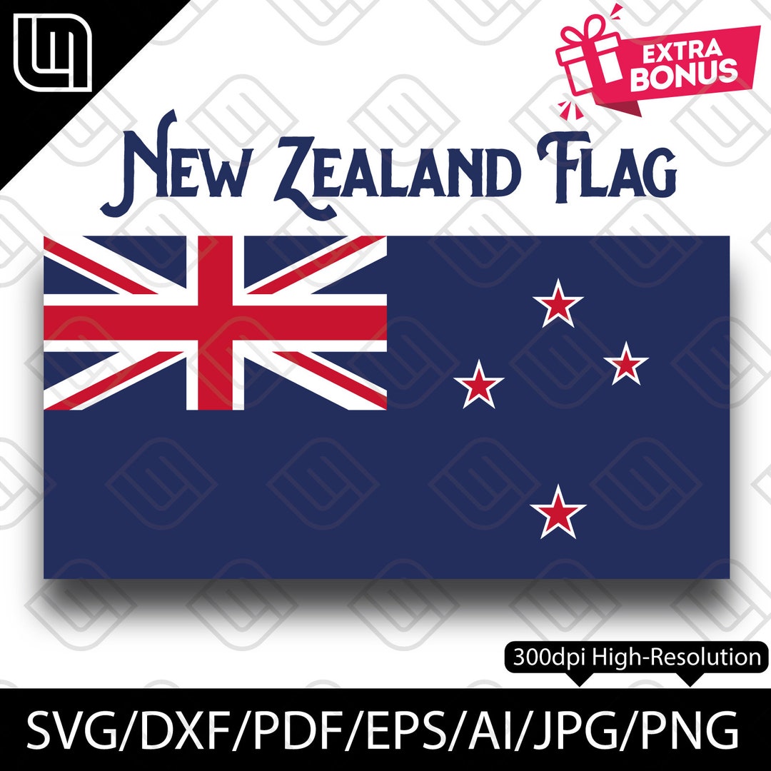 New Zealand Flag SVG, Dxf, Pdf, Eps, Ai, Jpeg, Png - Cricut, Silhouette ...