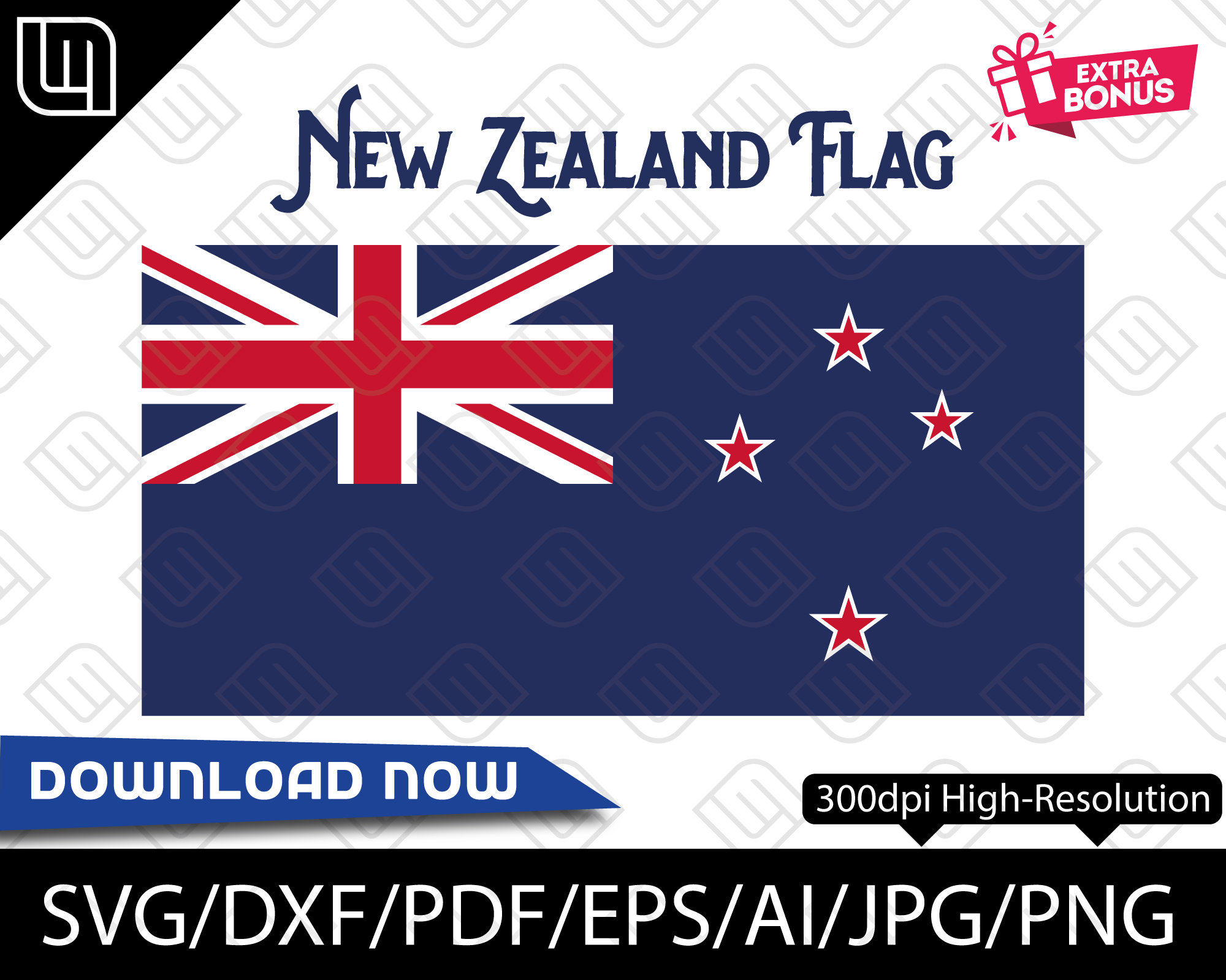 New Zealand Flag SVG, Dxf, Pdf, Eps, Ai, Jpeg, Png - Cricut, Silhouette ...