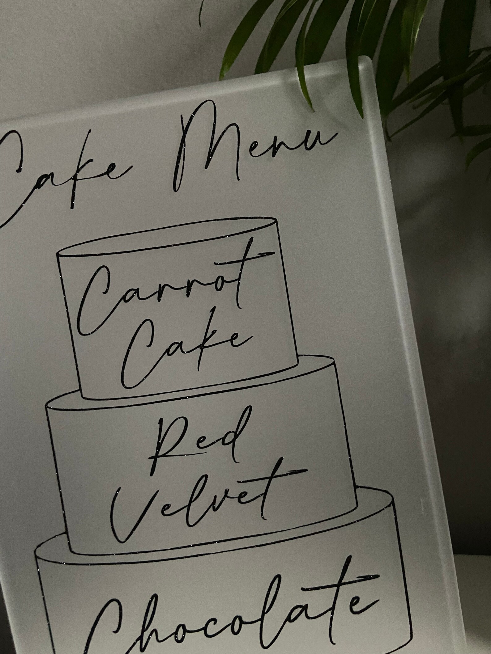 Cake Menu A5 Acrylic Sign Personalised Wedding Cake Sign - Etsy UK