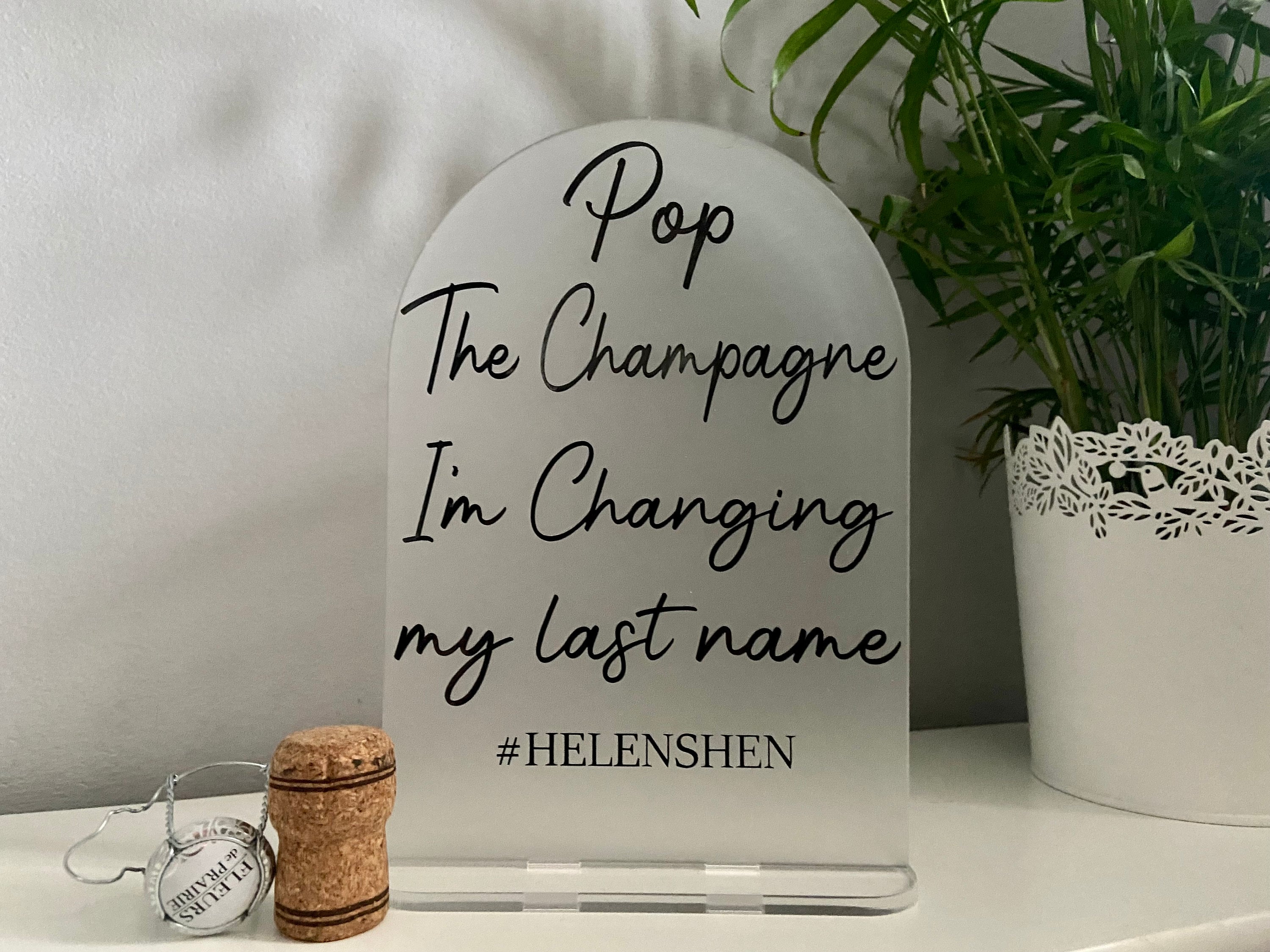 Hen Party Sign Pop the Champagne Hen Do Acrylic Hen Do | Etsy UK