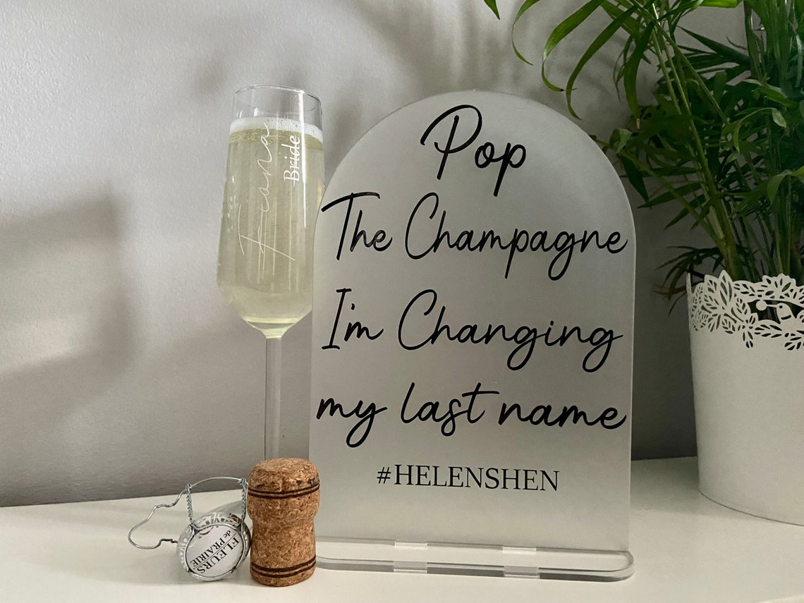 Hen Party Sign Pop the Champagne Hen Do Acrylic Hen Do | Etsy UK