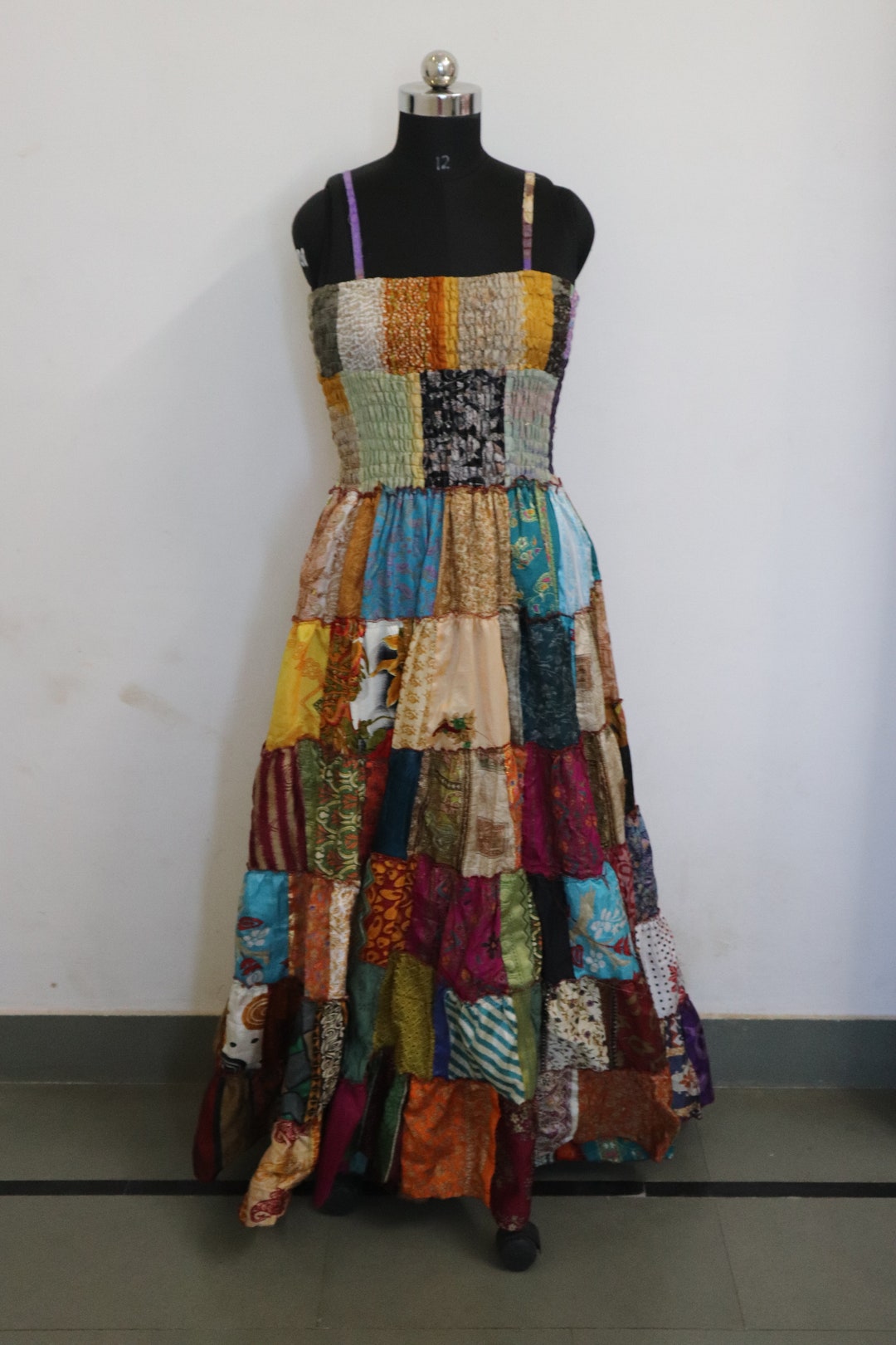 Patchwork Maxi Dress – Sleeveless Bohemian Summer Resort Wear - Etsy