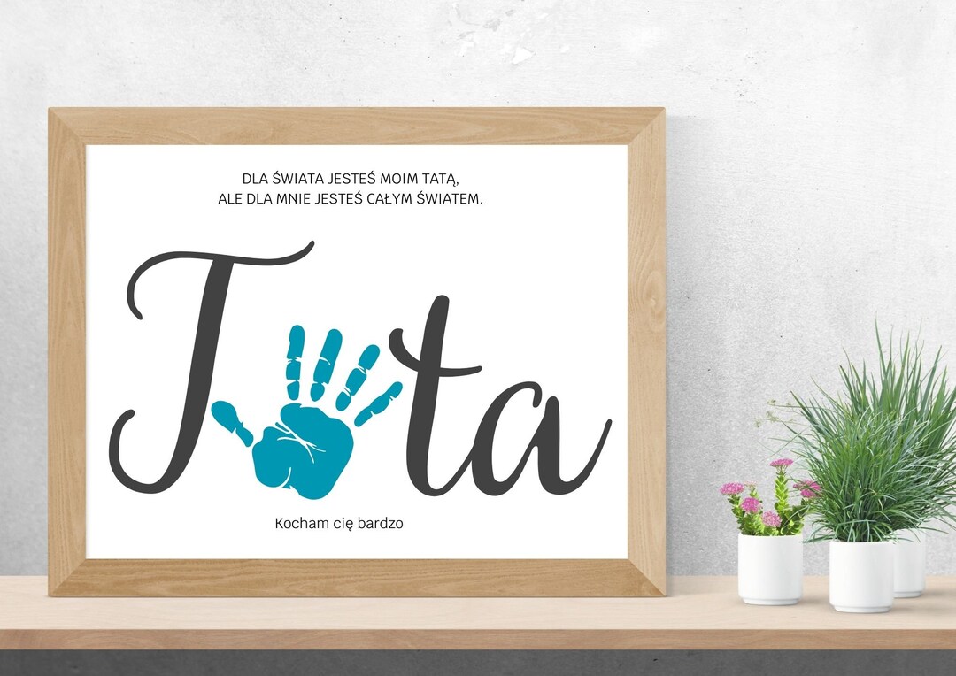 Gift Tata Handprint Template PDF File as Instant Download Father's Day ...