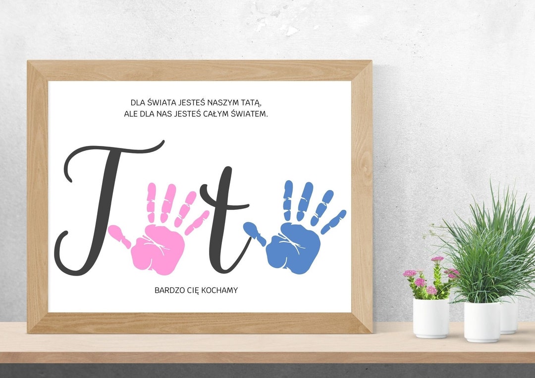 Gift Tata Handprint Template We Love You PDF File as Instant Download ...