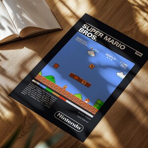 Super Mario Bros. Game Poster Digital Print | Nintendo Video Game ...