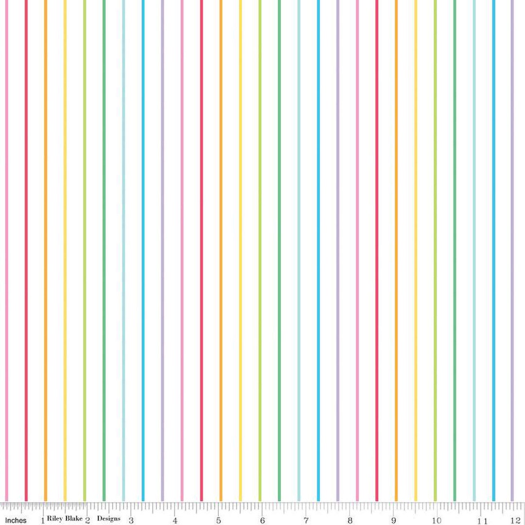 Sunshine Blvd Stripes White by Amber Kemp-gerstel of Damask Love for Riley Blake Designs - Etsy