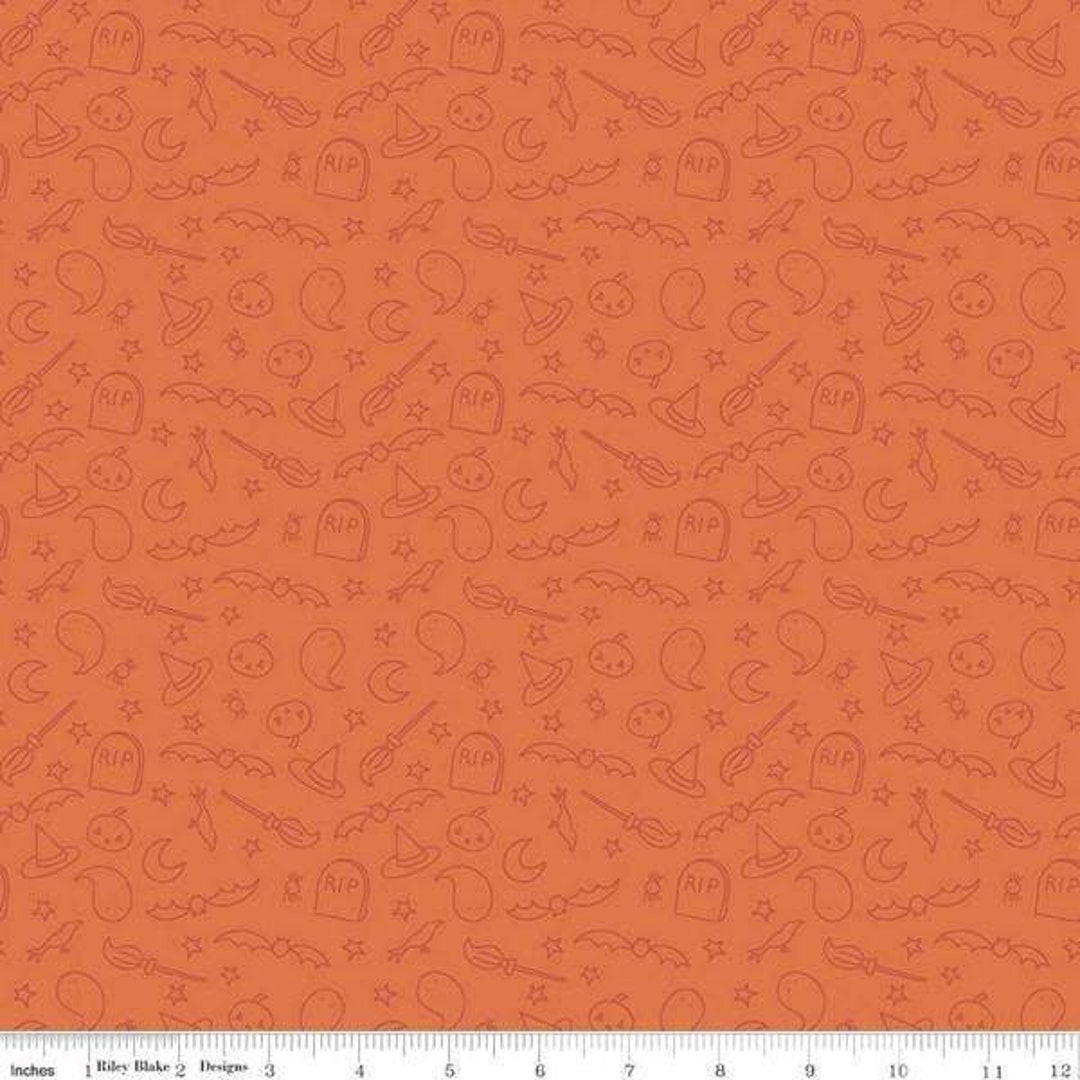 Spooky Hollow Icon Orange by Melissa Mortenson for Riley Blake Designs ...
