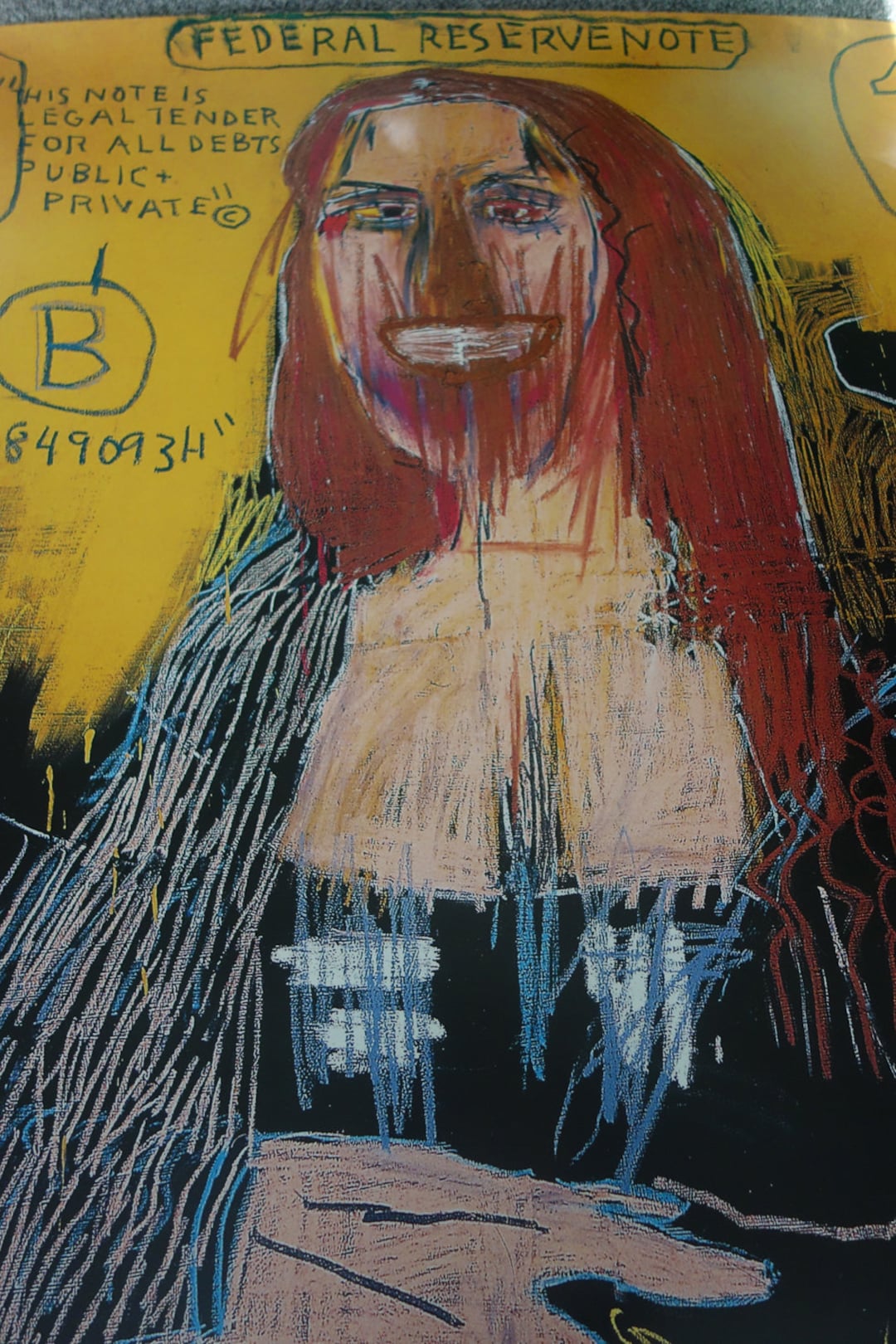 Jean Michel Basquiat New York Street Artist. 'mona Lisa' Rare Large ...