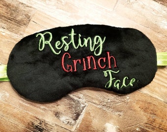 Grinch Sleeping Mask - Etsy