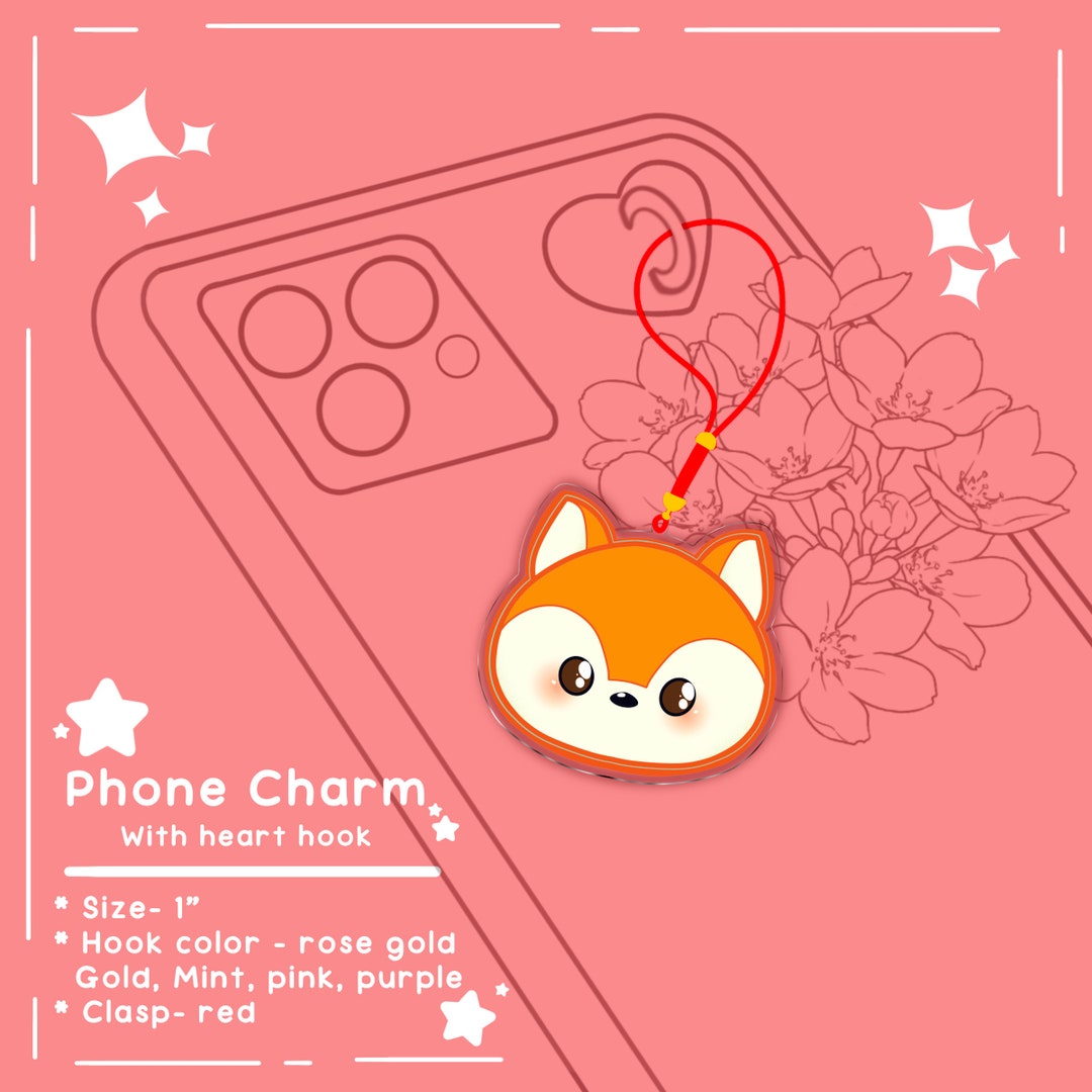 Fox Acrylic Phone Charms Mini 1inch | Love and Ur Chibi Space | Cute ...