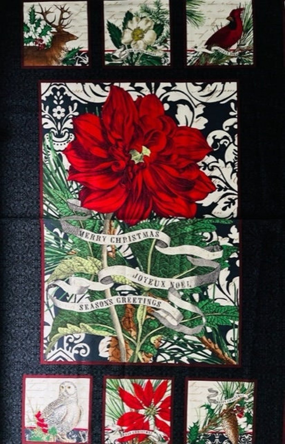 Joyeux Noel by Studio Fabrics Quilt Cotton Christmas Fabric by Panel - Etsy