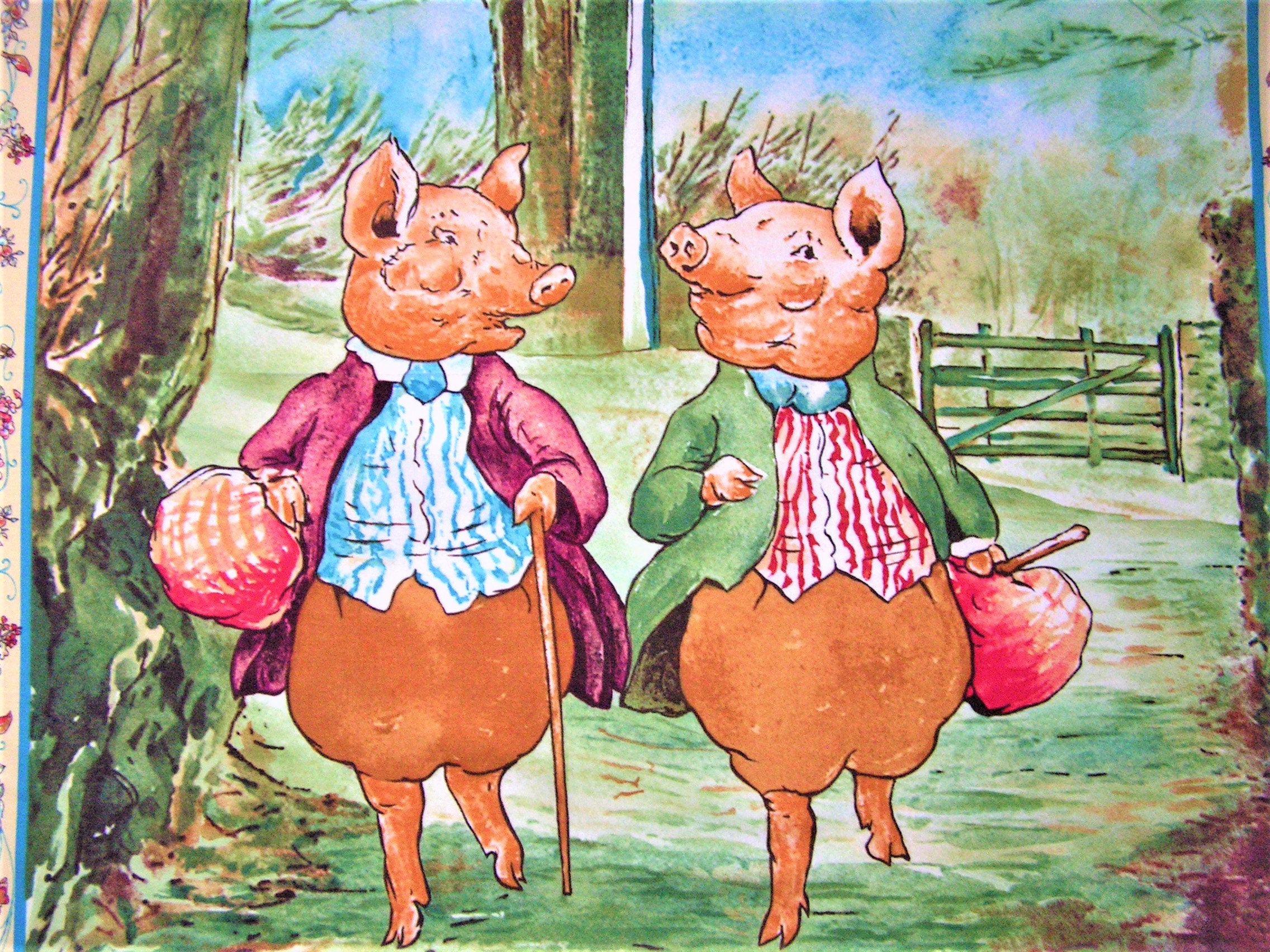 2008 Vintage Beatrix Potter Pigling Bland Panel by | Etsy