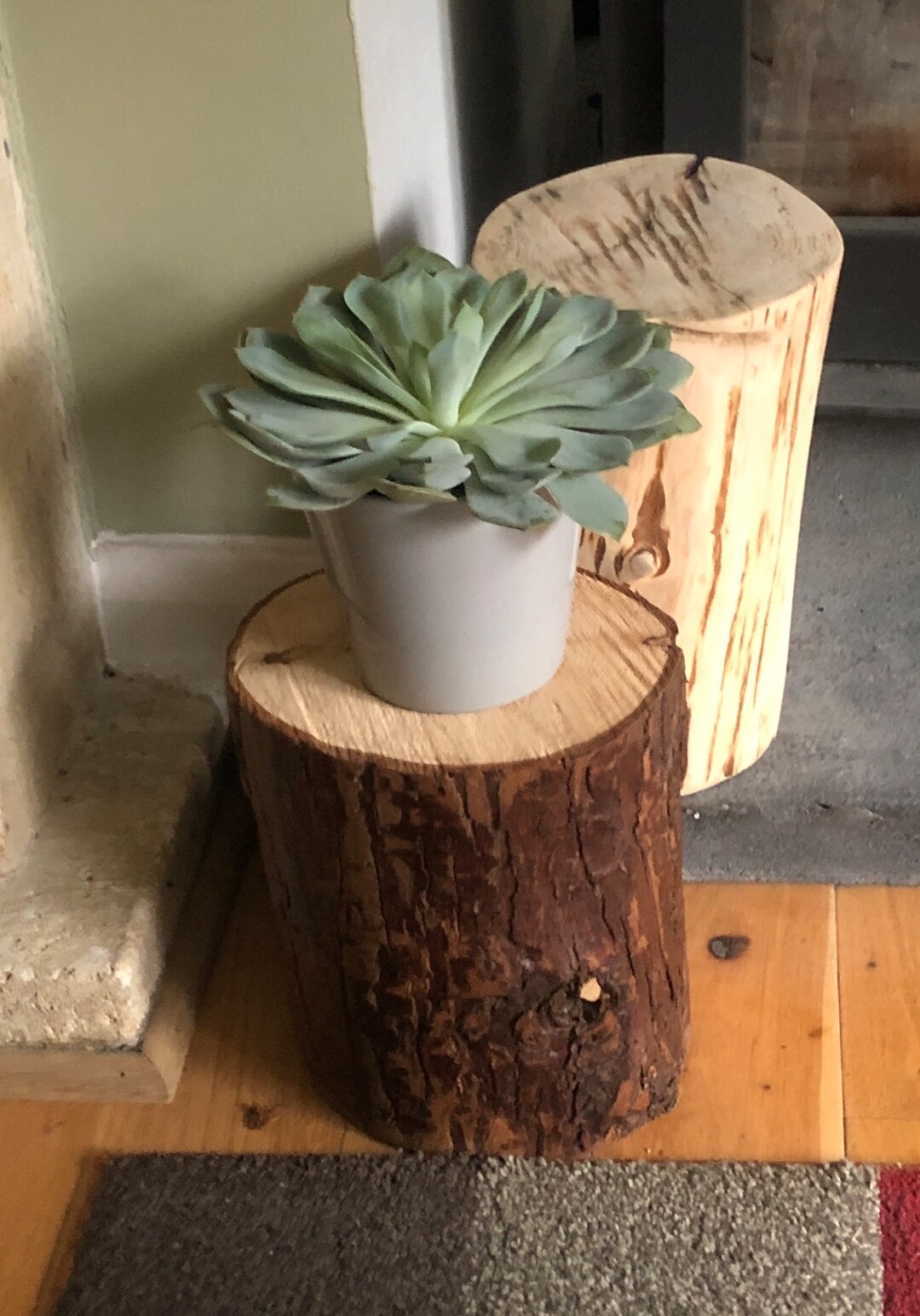Rustic Tree Log Decor Table - Etsy
