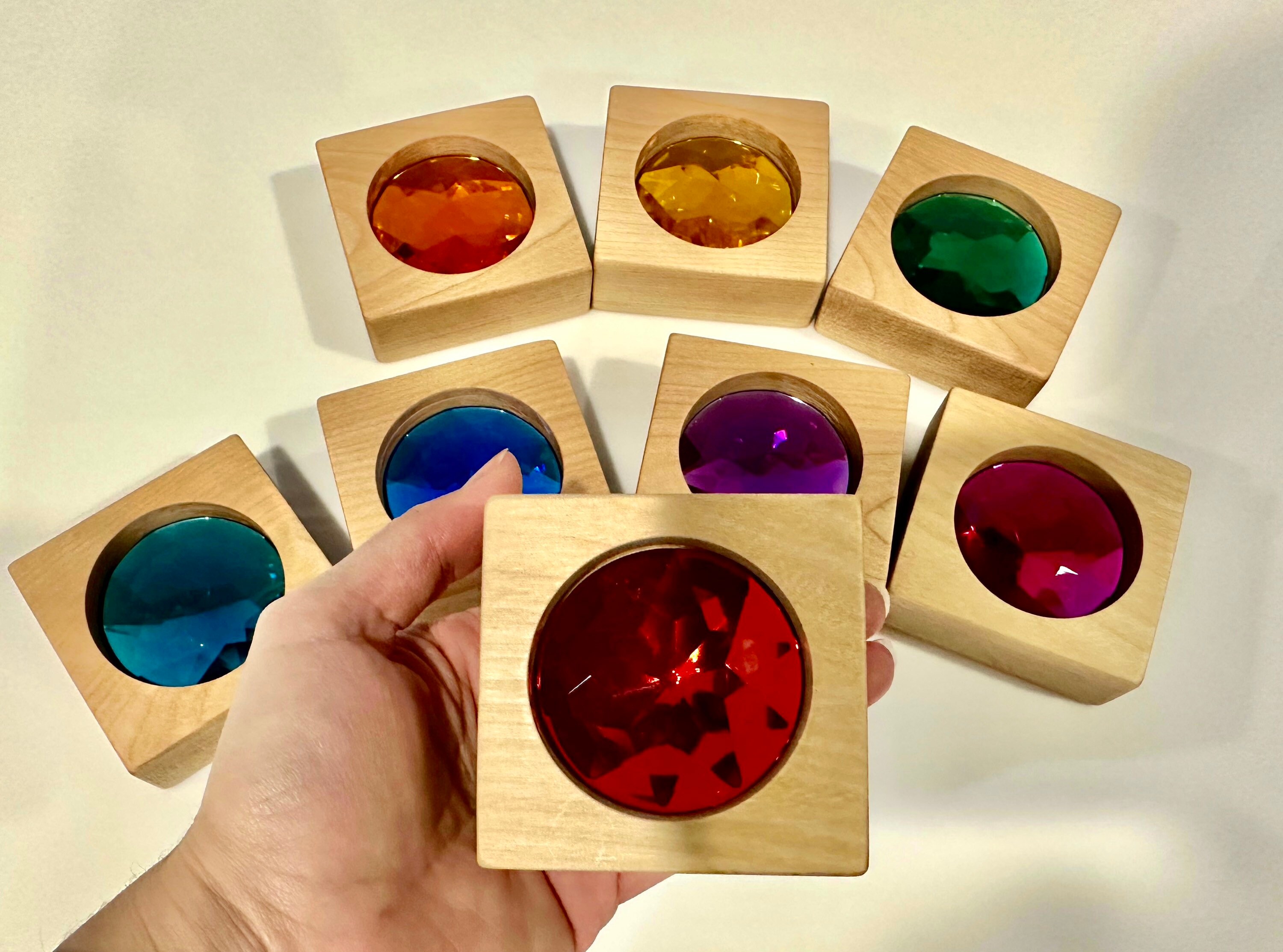 Rainbow Gem Blocks 50mm Wood Blocks Open-ended Block Play - Etsy